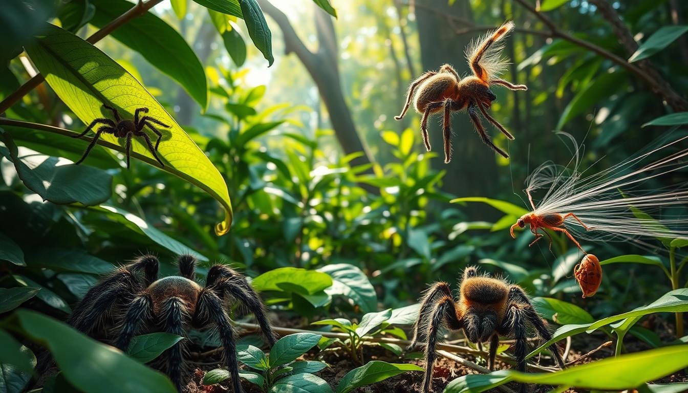 Analysis of the different hunting strategies used by tarantulas