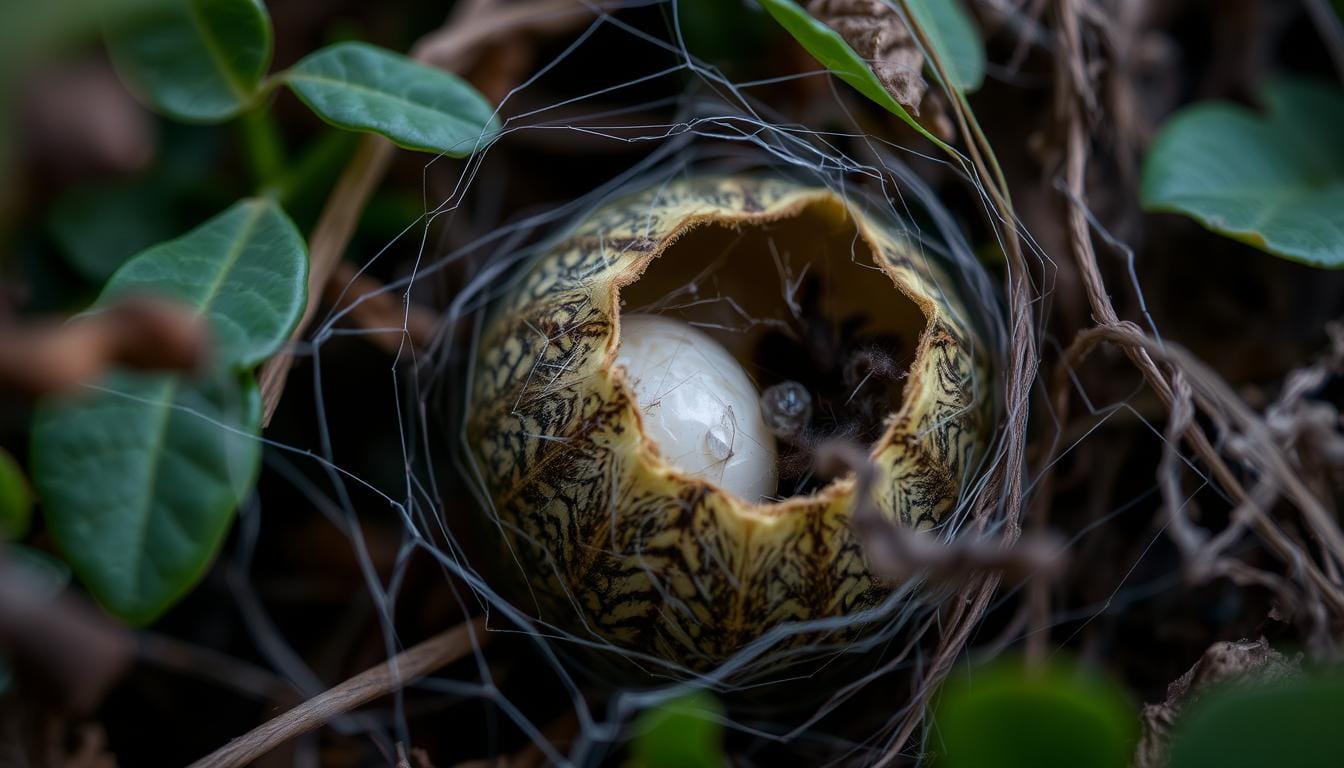 Cómo las hembras de tarantula construyen y cuidan sus sacos de huevos