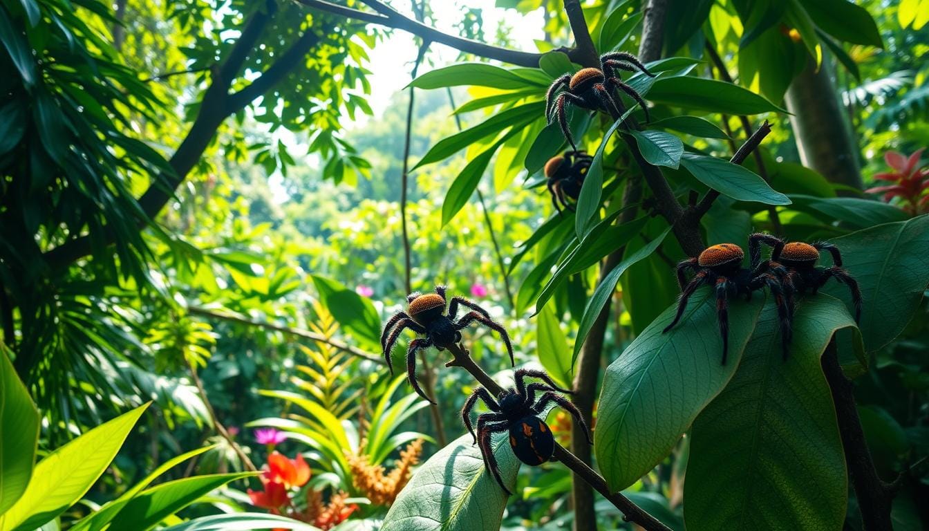Unique habitats of tarantulas on the island of Madagascar