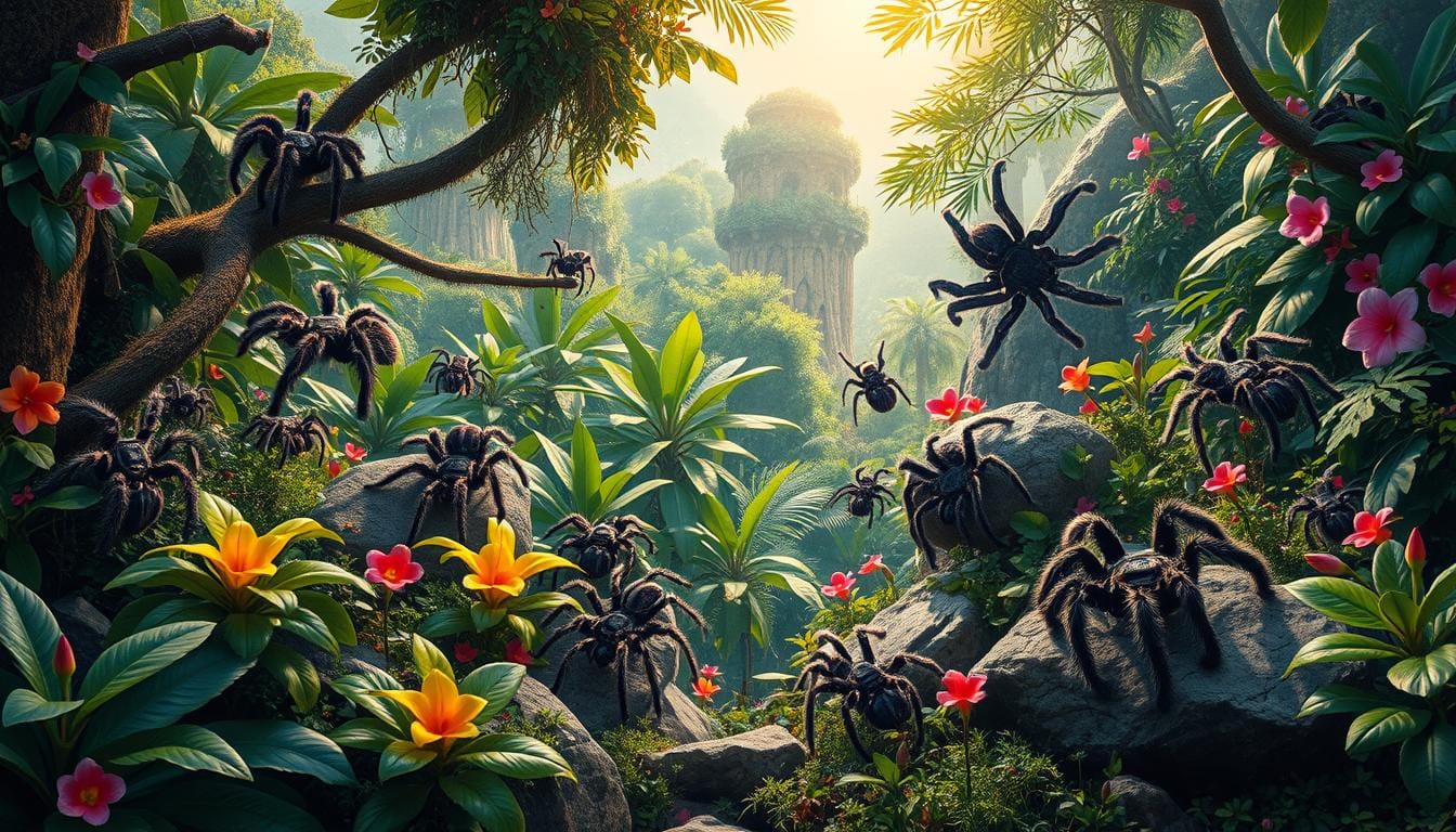 Unique habitats of tarantulas on the island of Madagascar