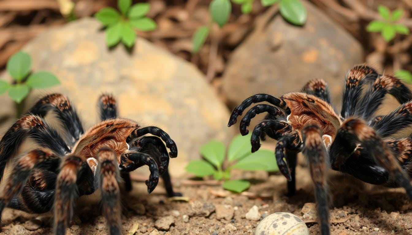 Aggressive behavior between tarantulas of the same species, especially ...