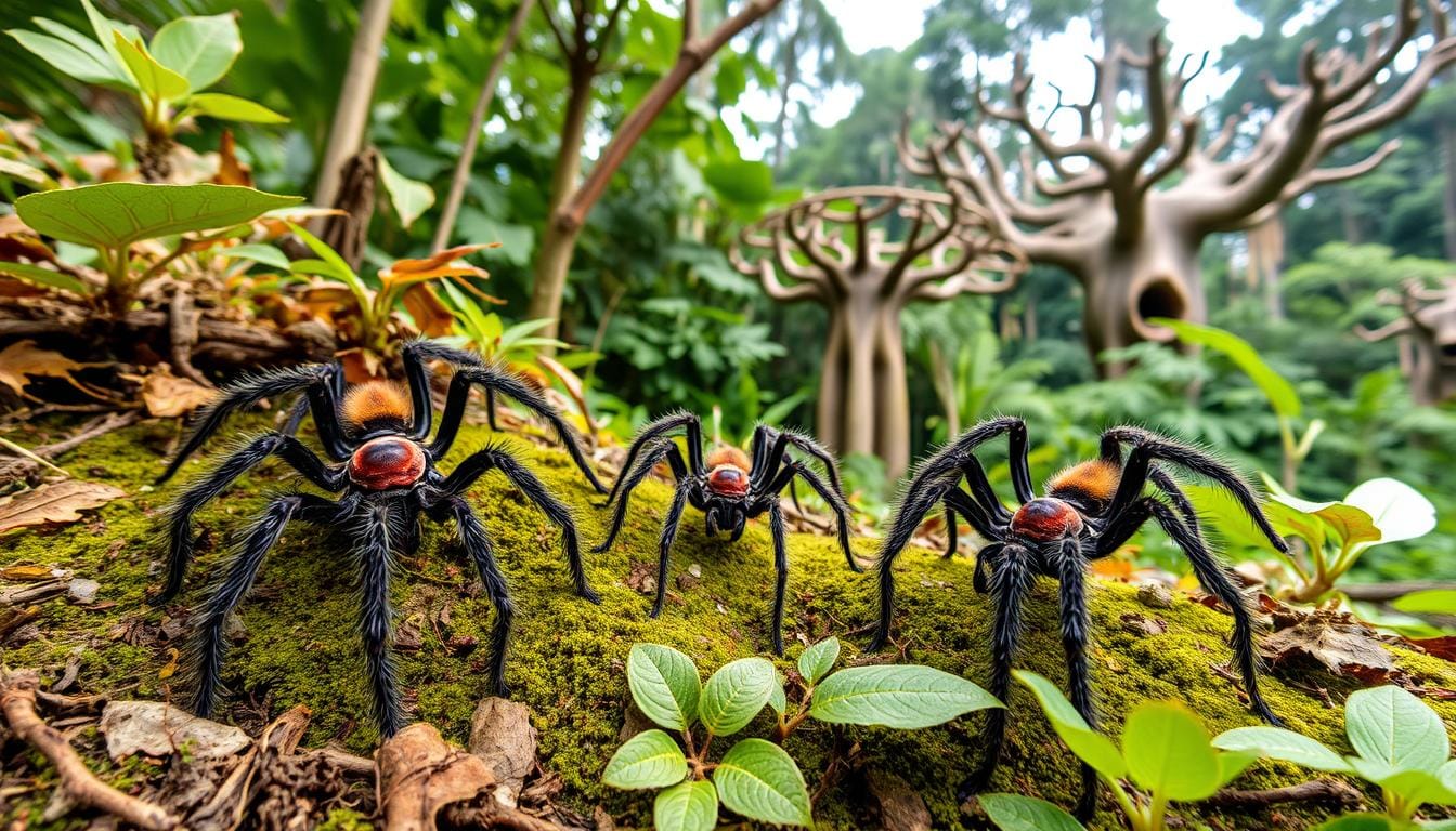 Unique habitats of tarantulas on the island of Madagascar