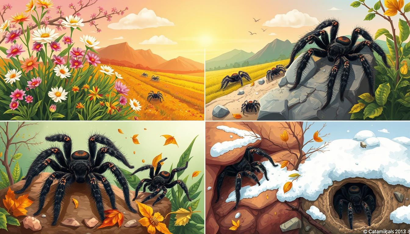 How tarantula behaviors change according to the season of the year