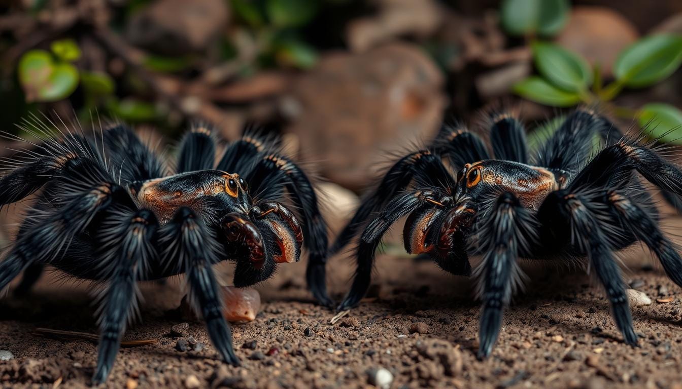 Aggressive behavior between tarantulas of the same species, especially ...