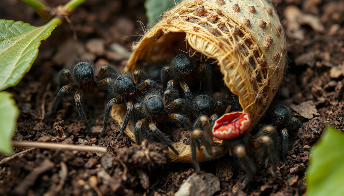 Behaviors observed in tarantula hatchlings from birth to maturity