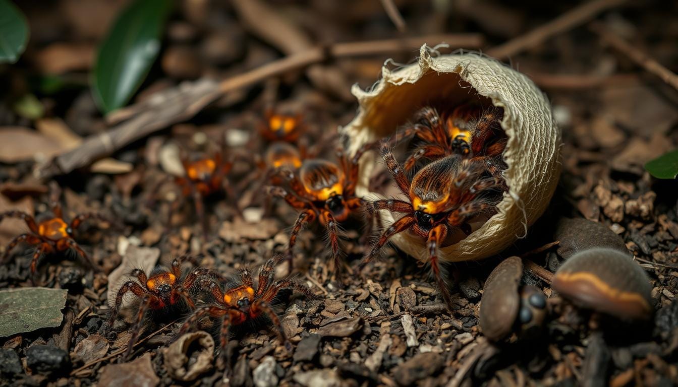 Behaviors observed in tarantula hatchlings from birth to maturity